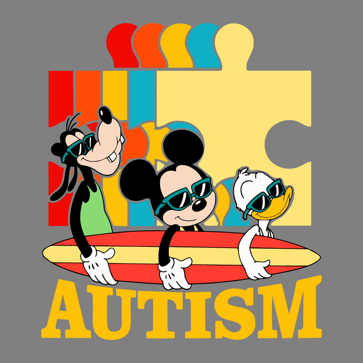 Funny Mickey Donald Goofy Autism SVG Digital Download Files | Inspire ...