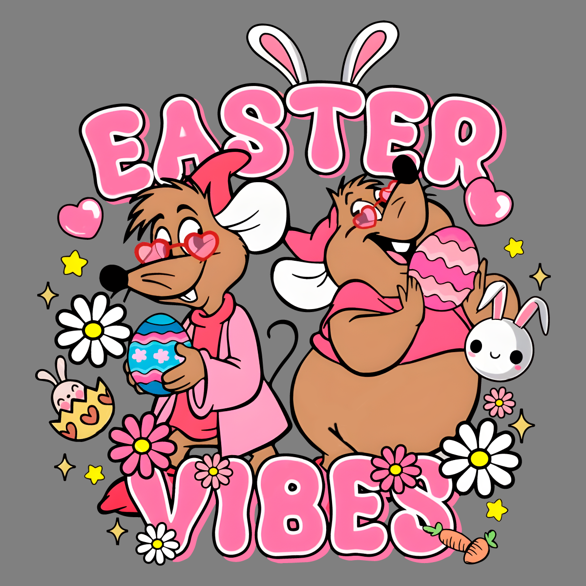 Easter Vibes Cinderella Jaq And Gus Gus PNG | Inspire Uplift