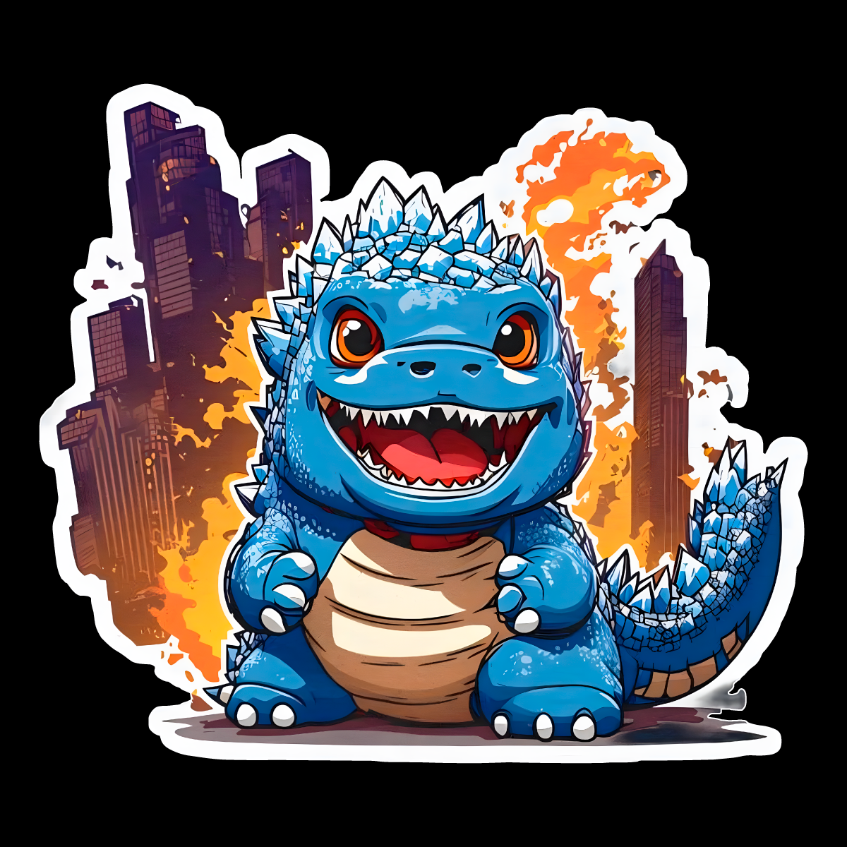 Cute Godzilla Chibi Monster PNG Digital Download Files | Inspire Uplift
