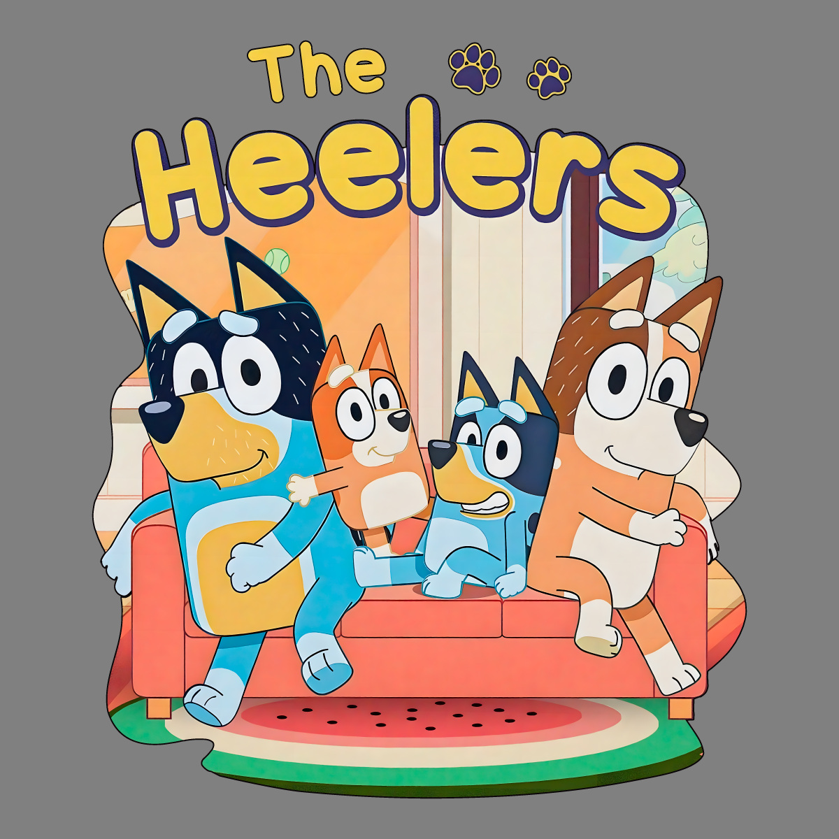 Retro Bluey The Heelers Family PNG Digital Download Files | Inspire Uplift