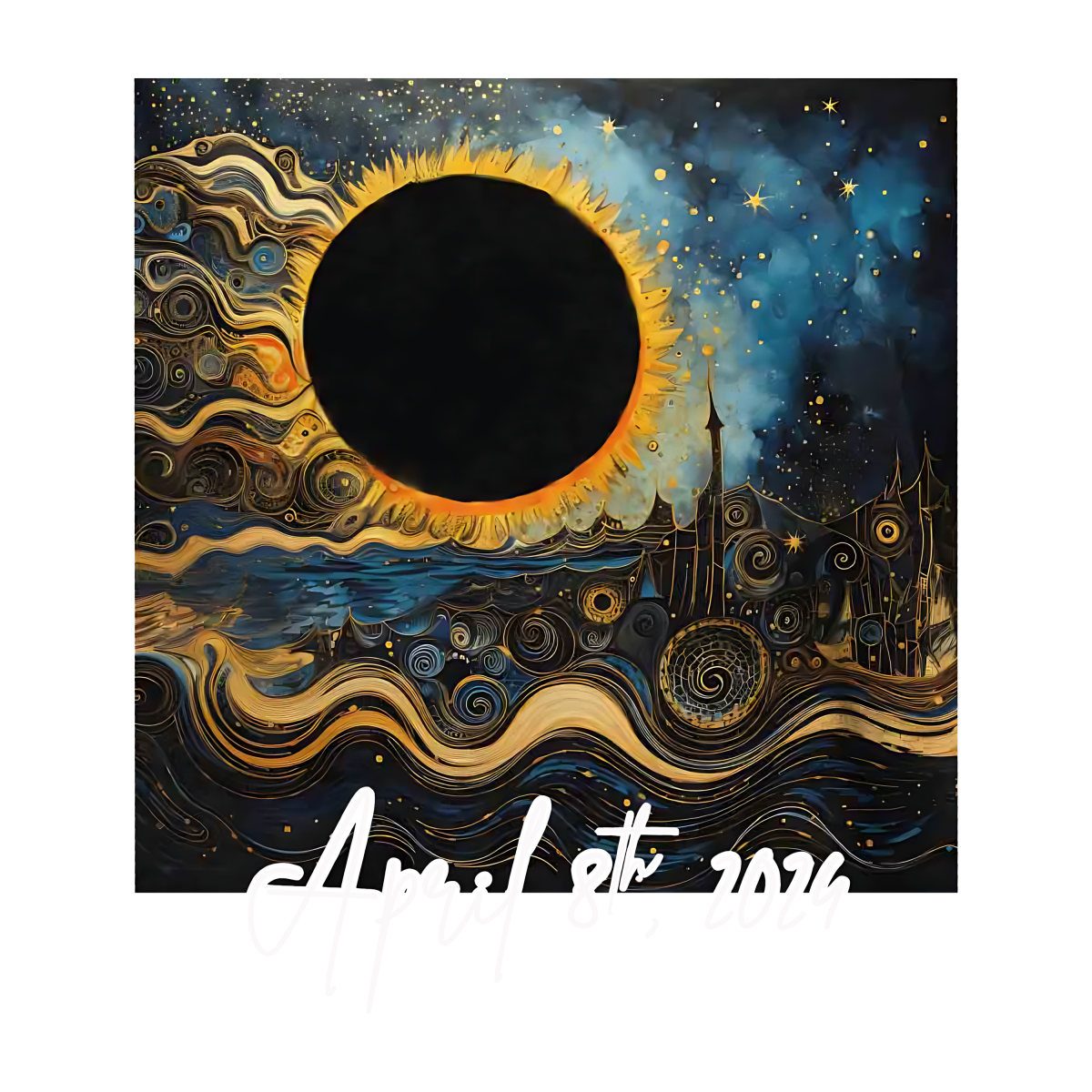 Solar Eclipse The Starry Night 2024 PNG Digital Download Fil - Inspire ...