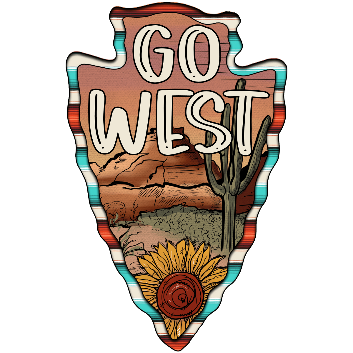 Go West Western Png Download Digital Download Files | Inspire Uplift