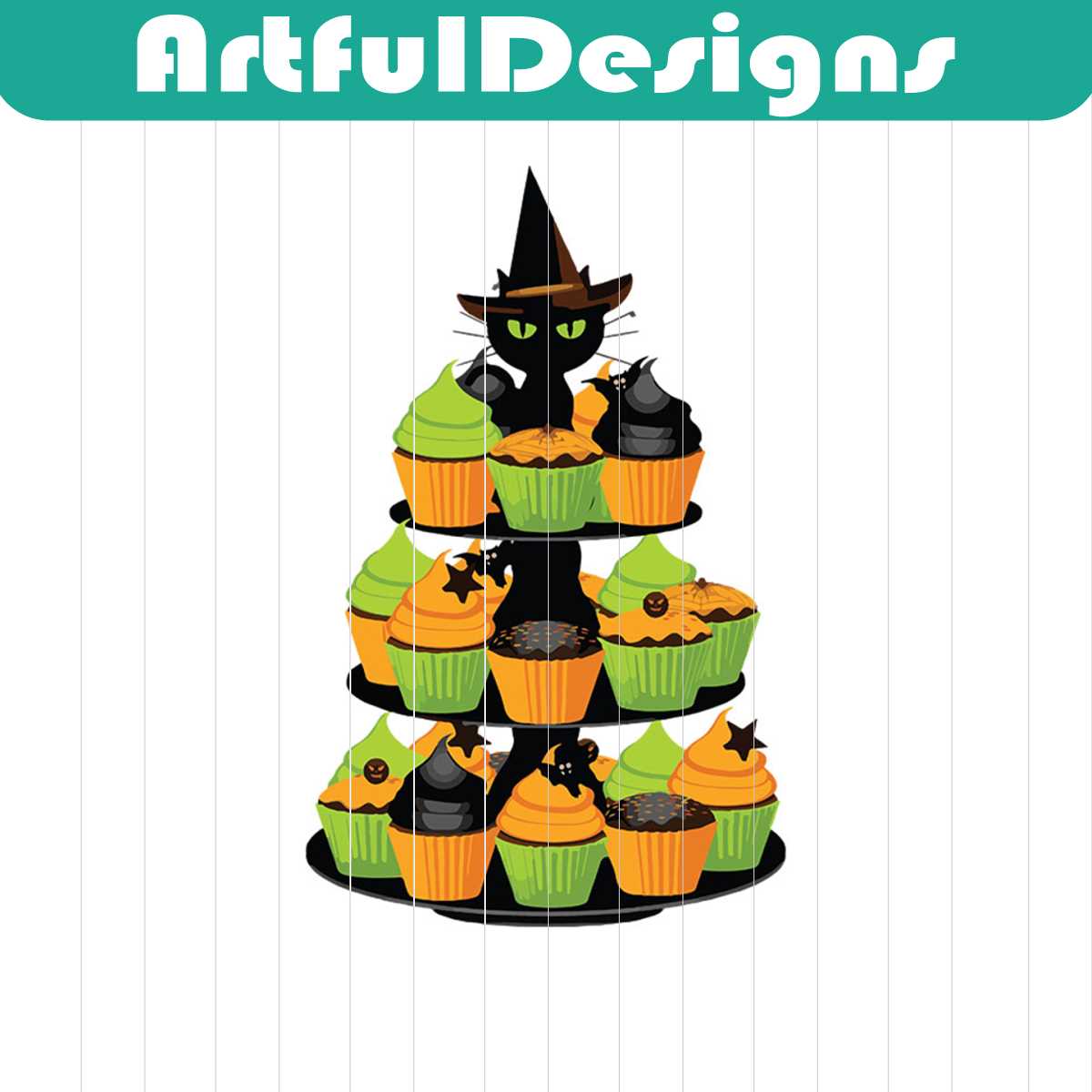 Halloween Cute Black Cat Cupcake,Cupcake svg, Cupcake png | Inspire Uplift