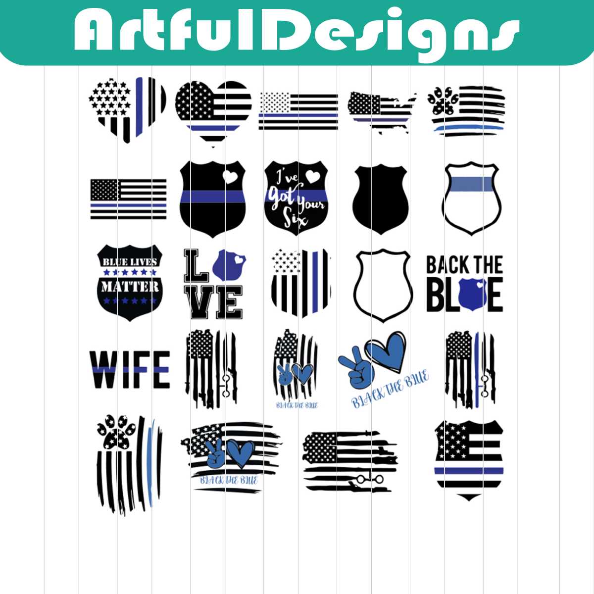 Thin blue line svg bundle, thin blue line svg, police svg, b | Inspire ...