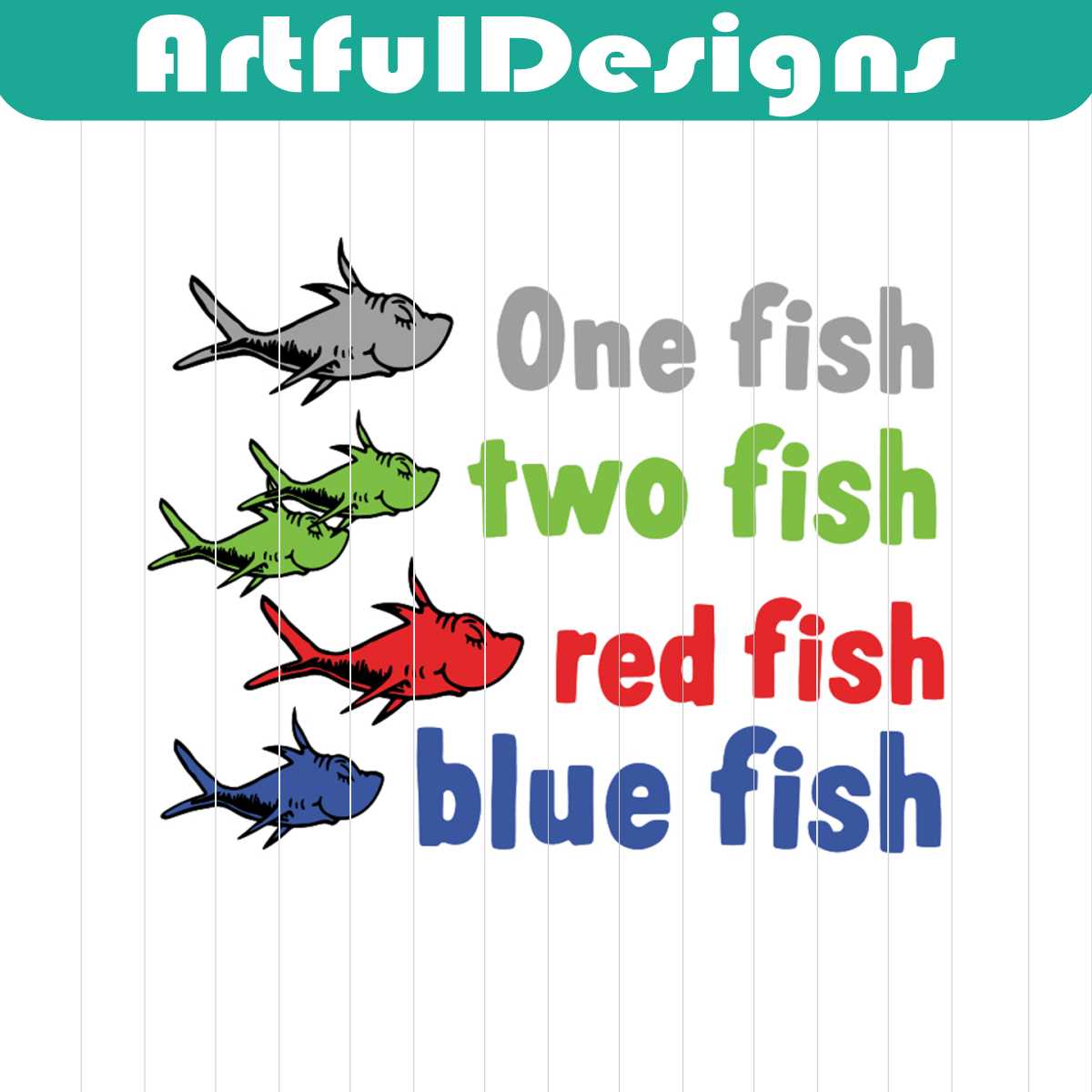 One Fish Two Fish Red Fish Blue Fish Svg, Dr Seuss Svg, Seus | Inspire ...