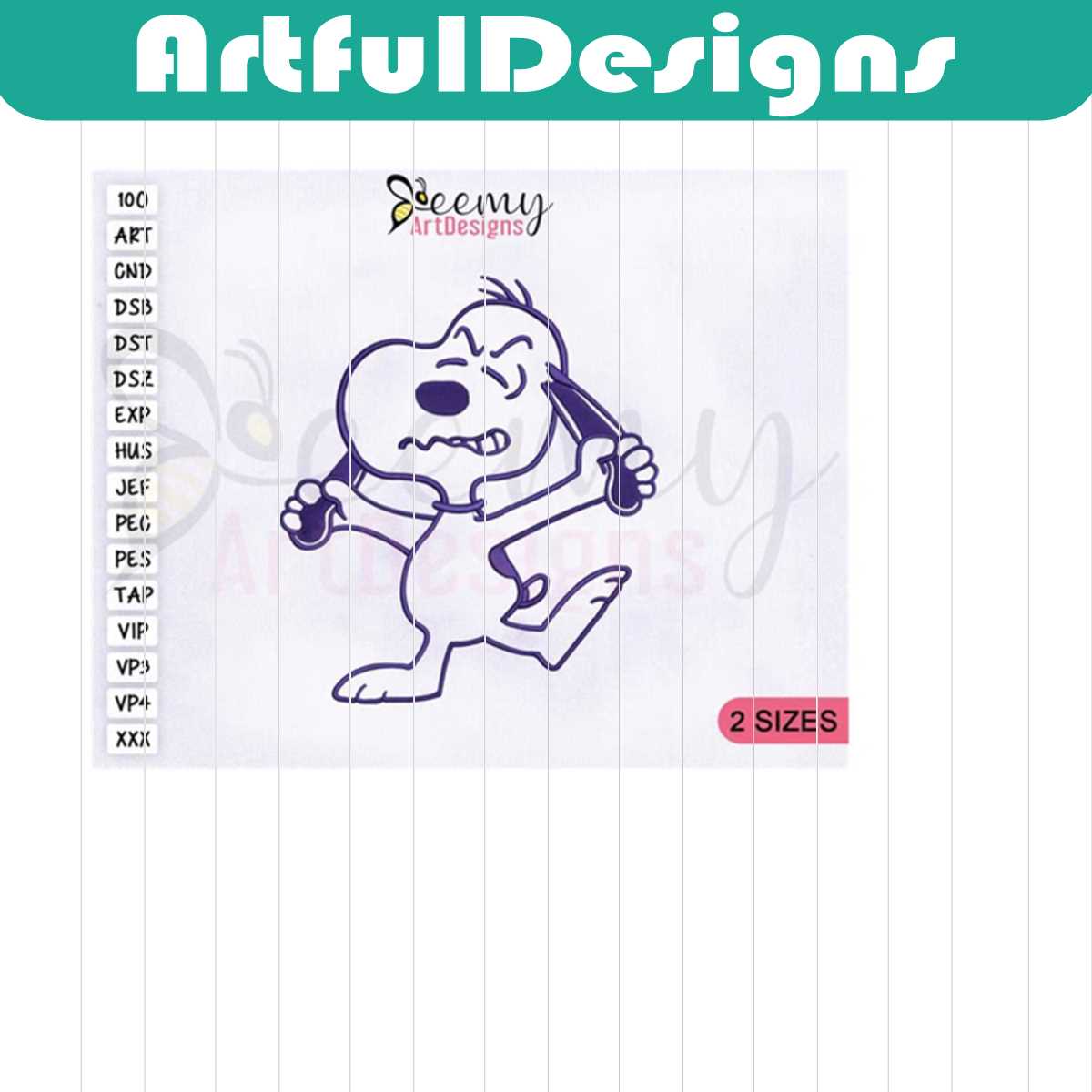 Angry Snoopy Machine Embroidery Design, 4x4 and 5x7 Hoop, Sn | Inspire ...
