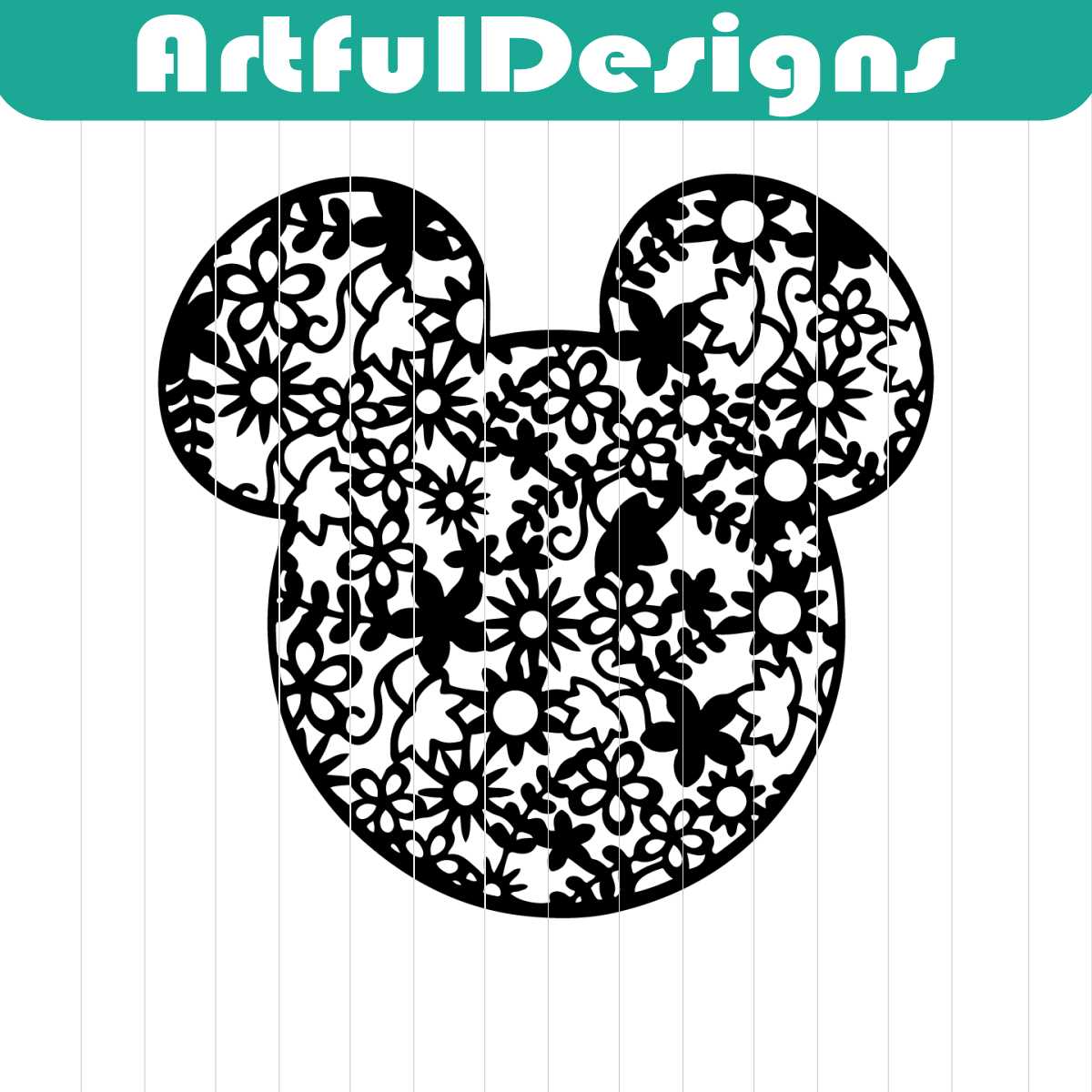 Mickey Head Mickey Floral Flowers Mouse Mouse Plotter Fil | Inspire Uplift