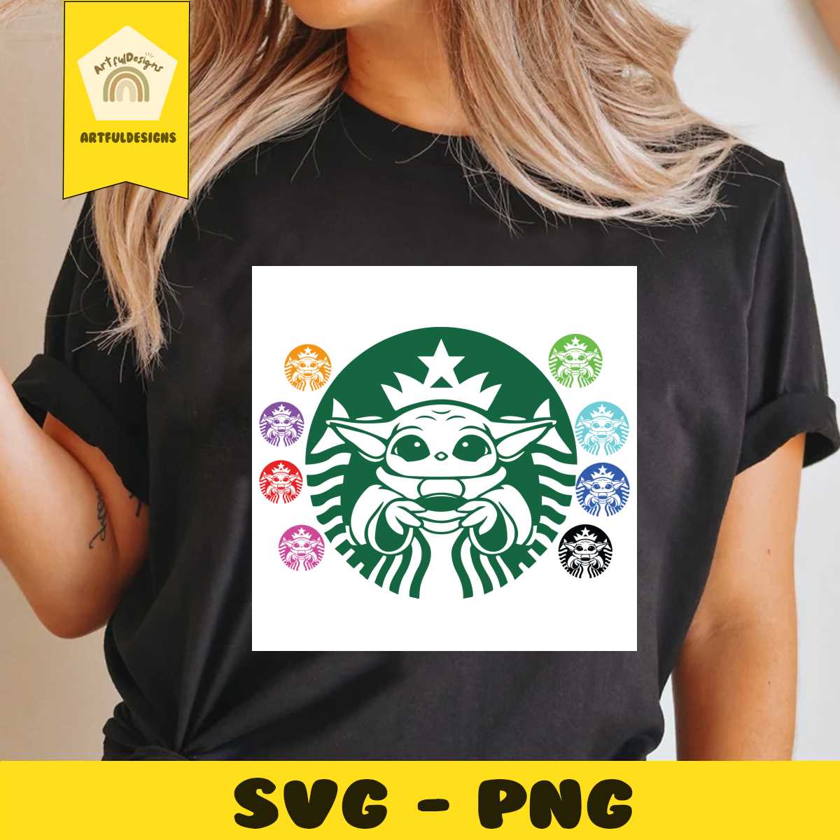 Baby Yoda Starbucks Logo Svg, Trending Svg, Baby Yoda Svg, Y | Inspire ...