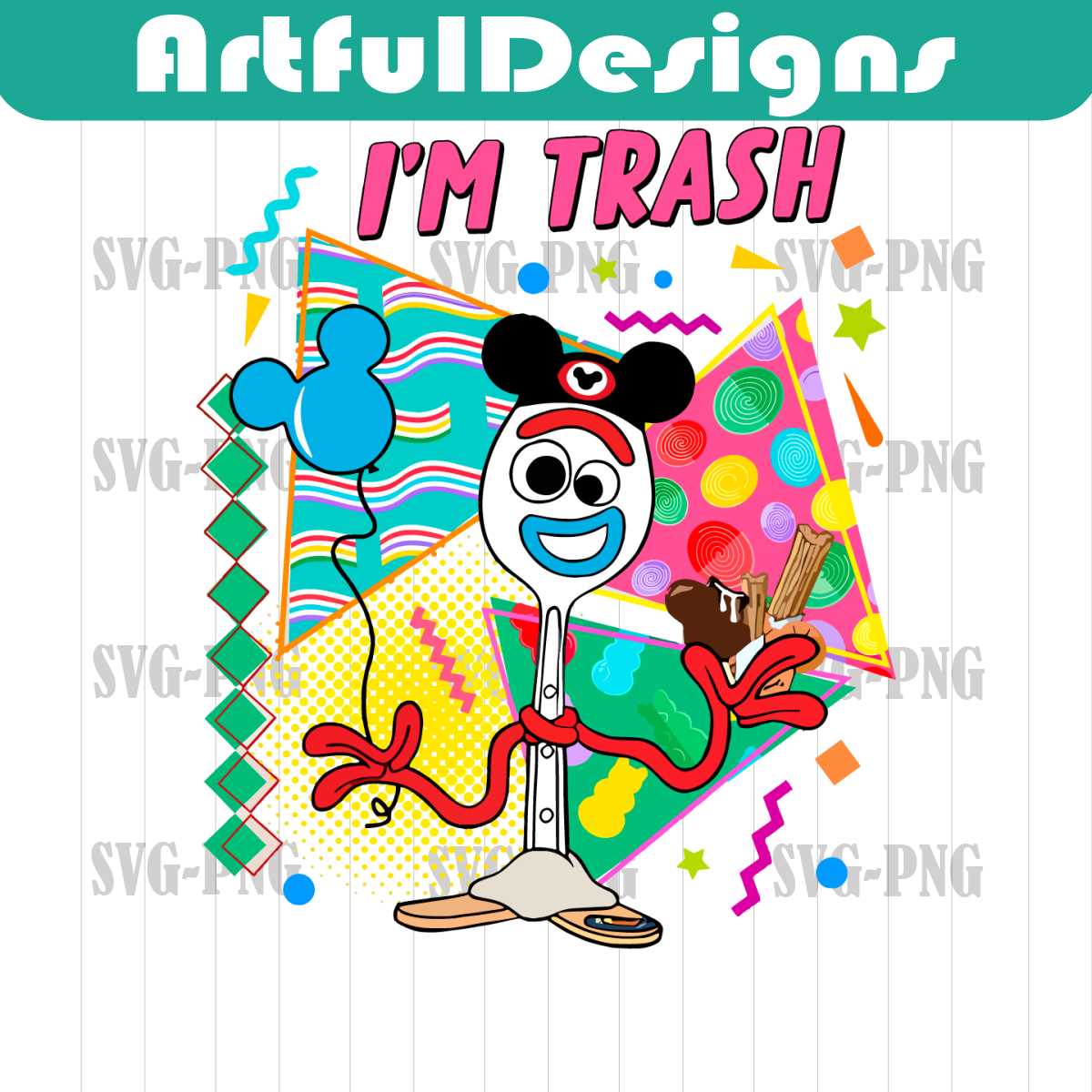 Retro Im Trash Forky Disney Toy Story PNG - Inspire Uplift