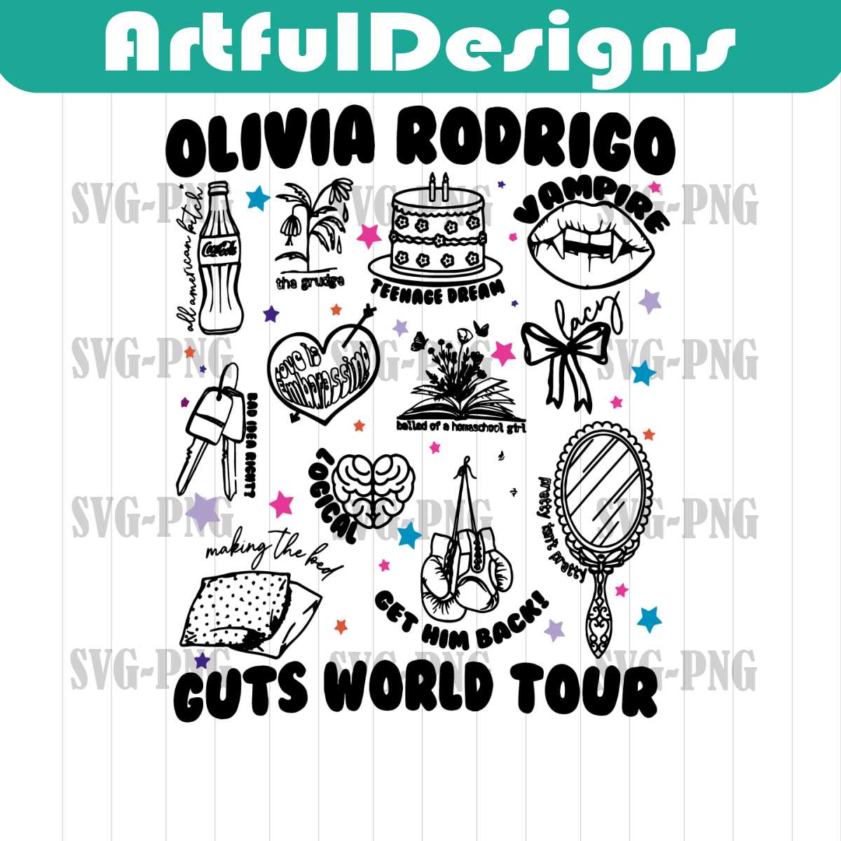 Olivia Rodrigo Guts World Tour Music Concert SVG | Inspire Uplift