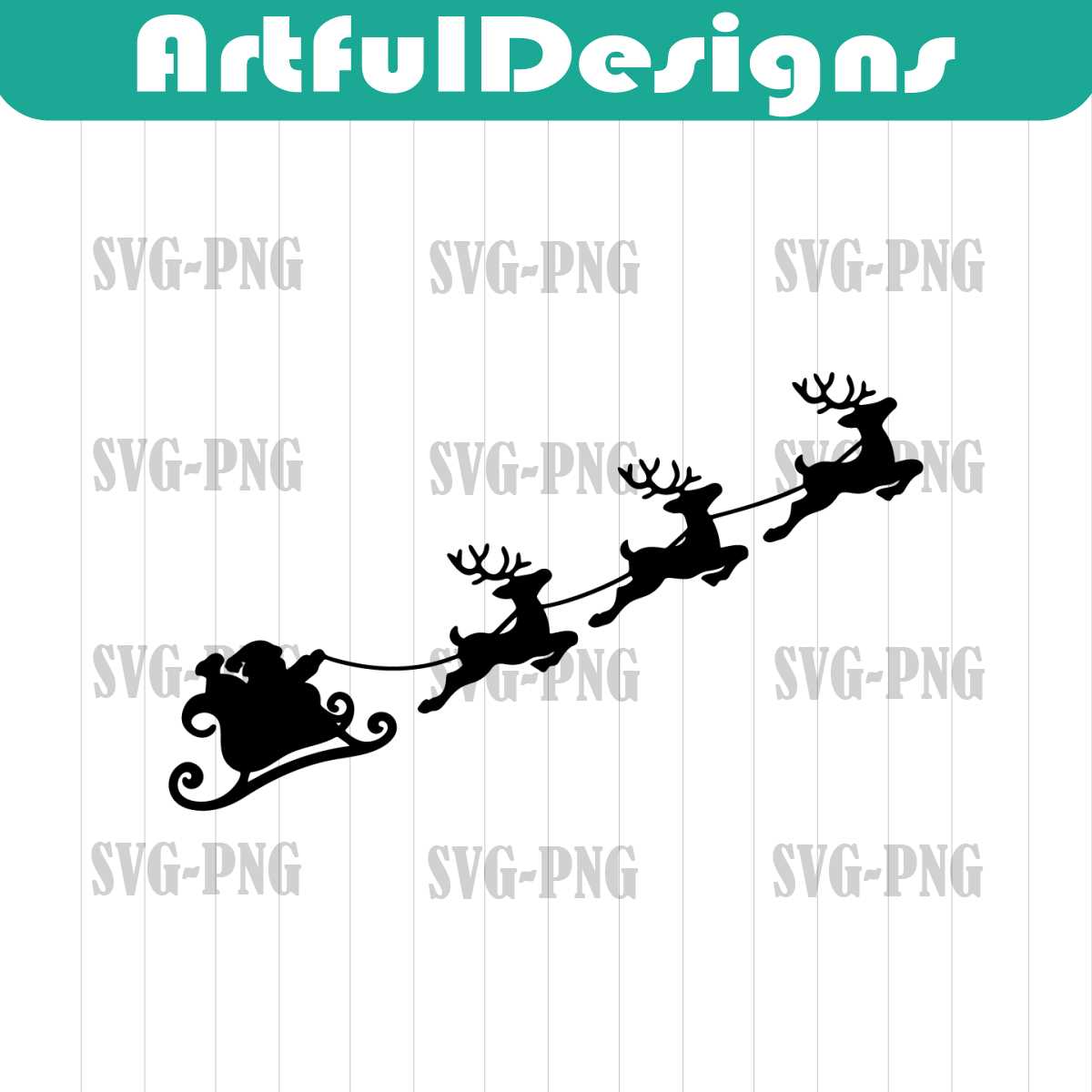 Santa's Sleigh SVG, Santa Claus svg, Santa reindeer clipart, | Inspire ...