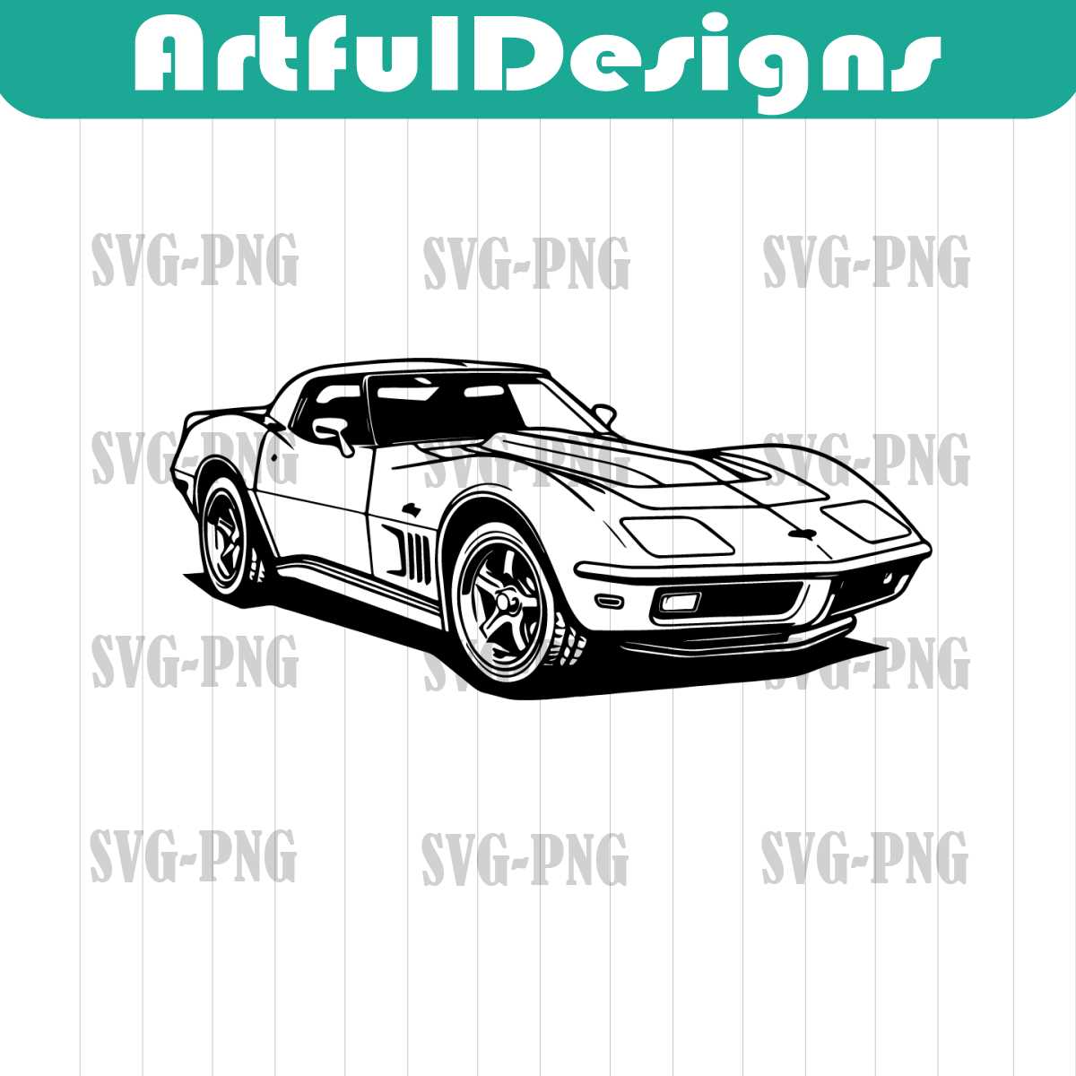 Chevrolet Corvette C3 Stingray 1965 SVG, C3 Stingray Vector, | Inspire ...