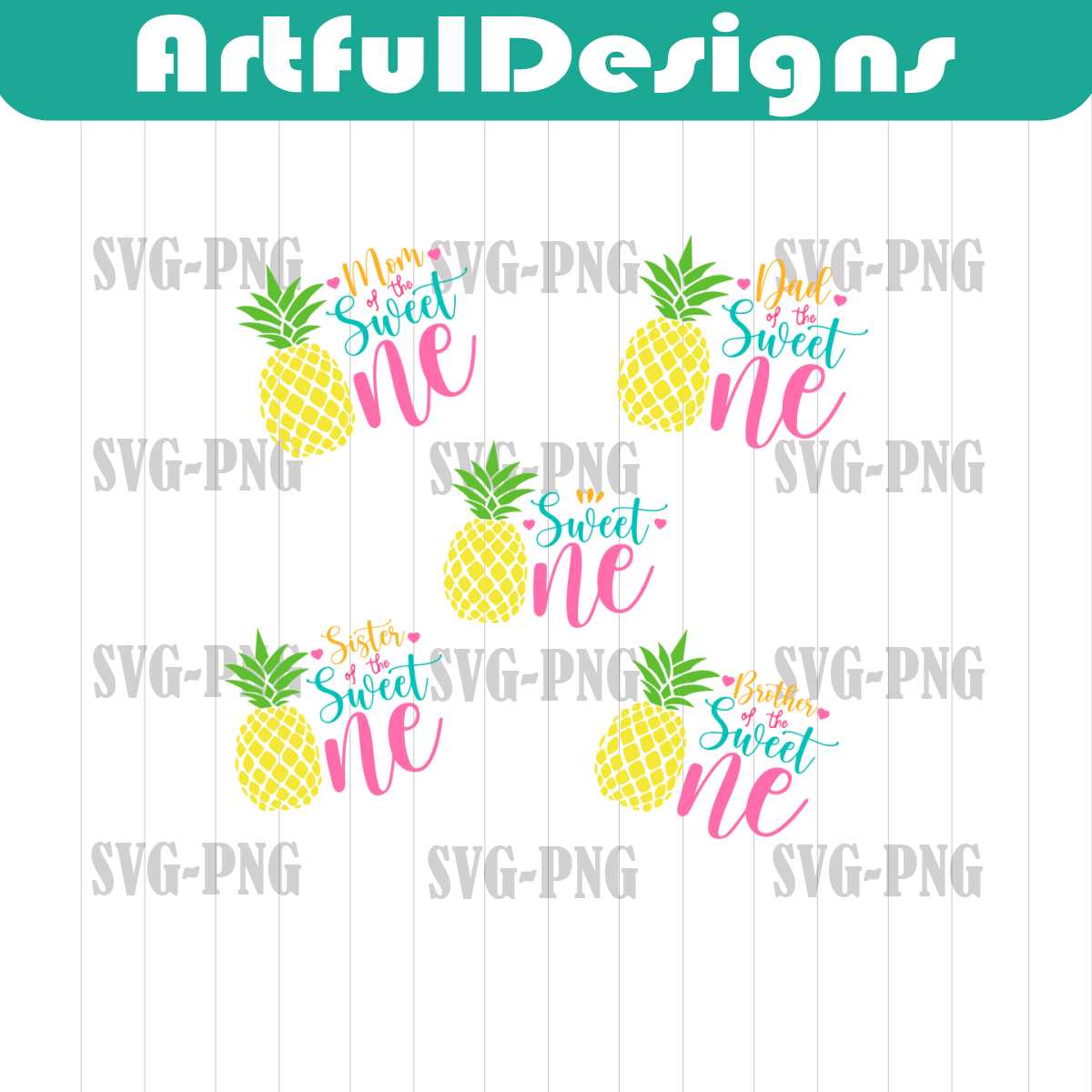 Sweet one SVG, Sweet one pineapple SVG, Sweet One Family bun | Inspire ...