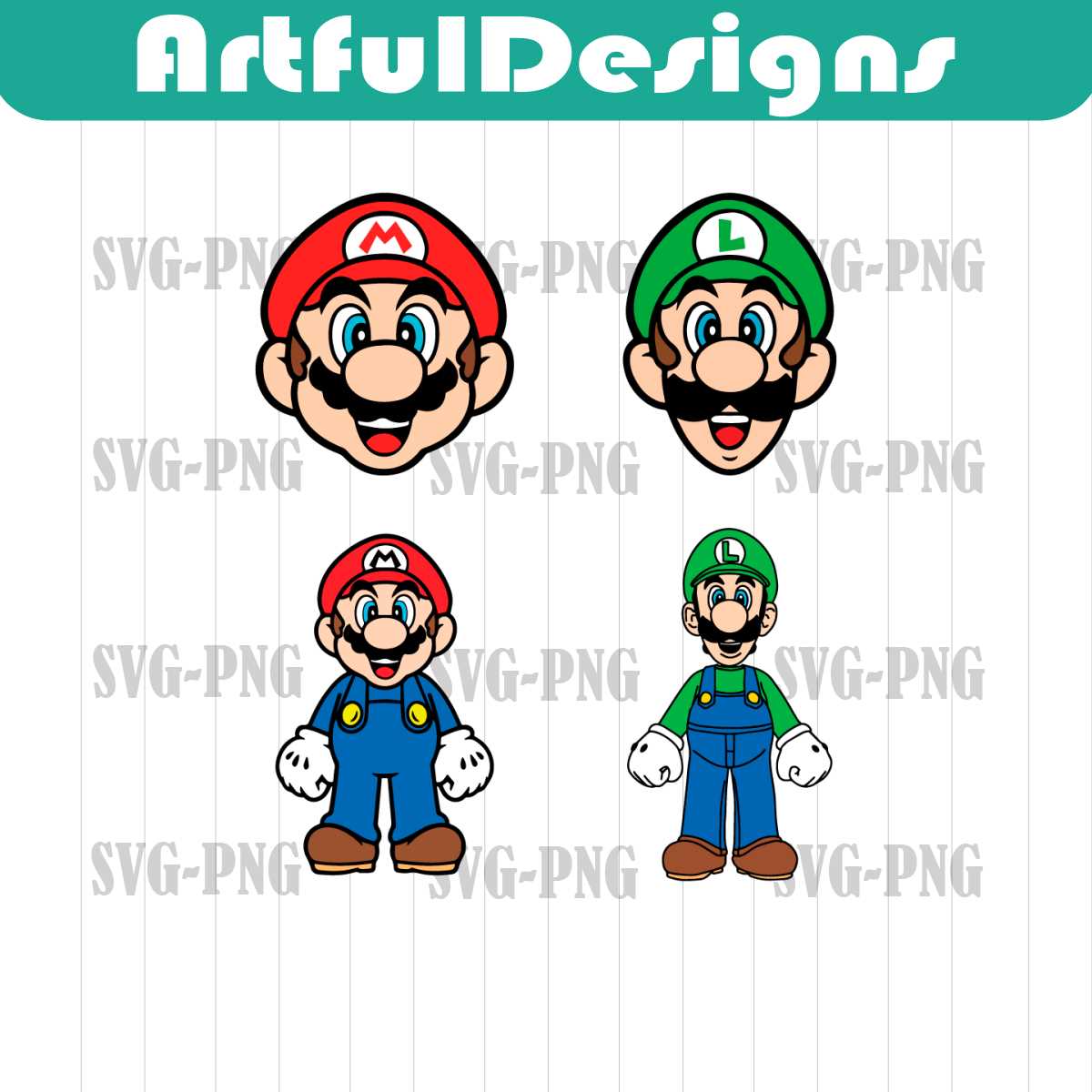 Luigi and Mario svg, uper Mario Svg, Mario Svg Bundle, Mario | Inspire Uplift