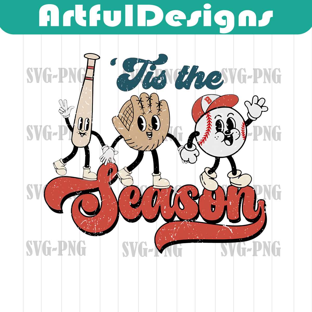 Tis The Season Png, Retro Baseball Png, Baseball Cartoon Png | Inspire ...
