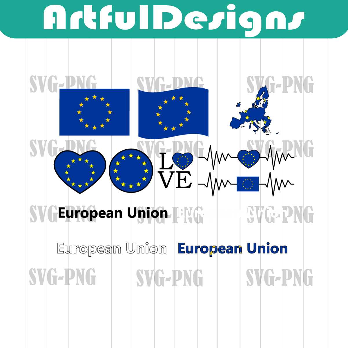 European Union Flag Svg Bundle, EU Flag Svg, Europe Flag Svg | Inspire ...