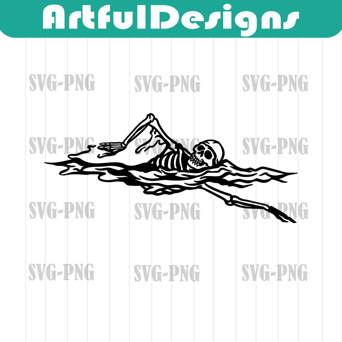 Swimming Skeleton SVG | Swimmer SVG | Ocean Pool Dive Diver | Inspire ...
