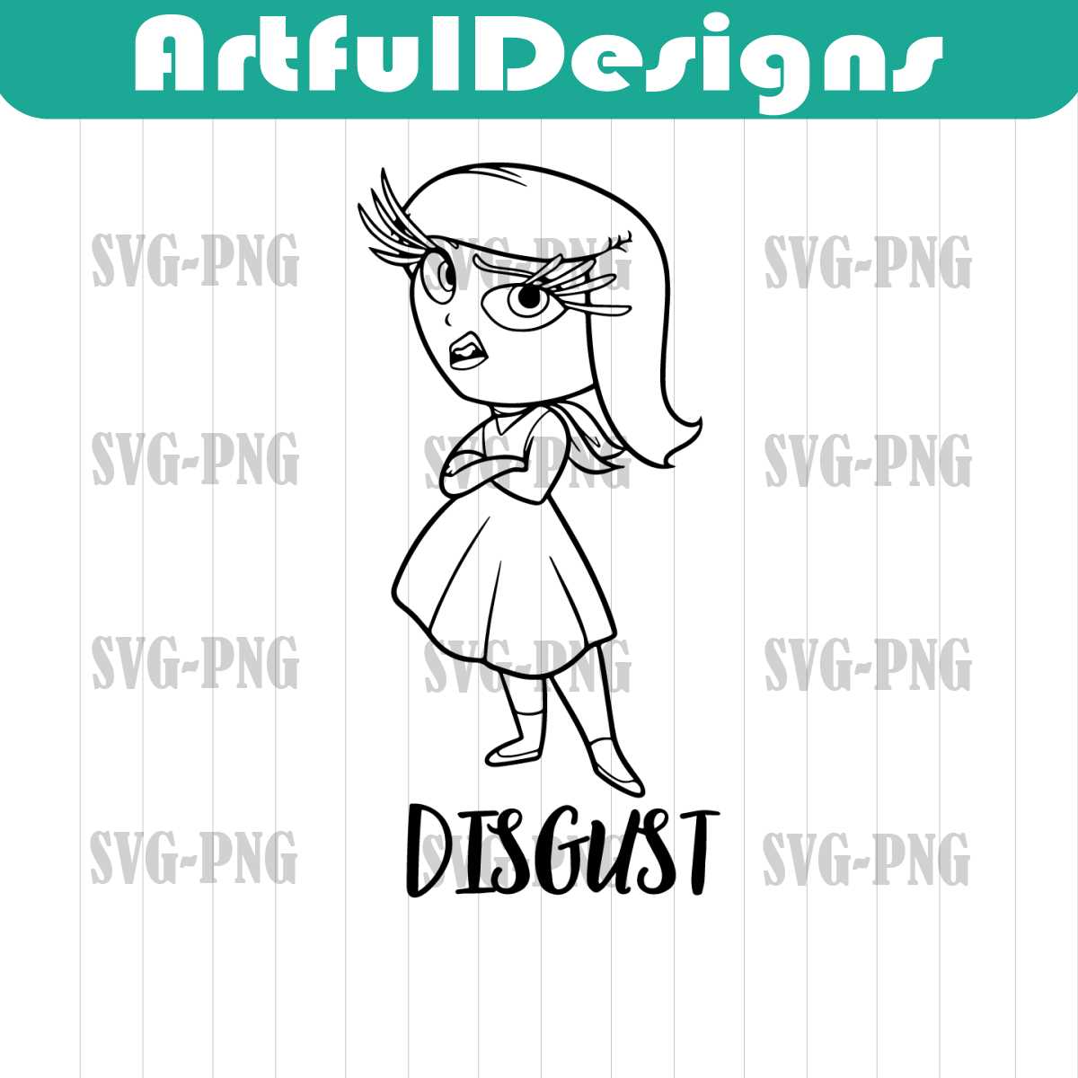 Disgust Inside Out Svg Clip art Files, Inside Out Head, Disn | Inspire ...