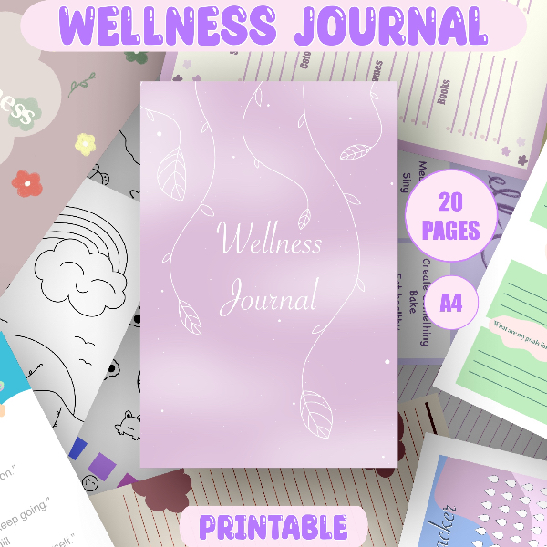 Wellness Journal Digital Download Printable | Self Care | Inspire Uplift