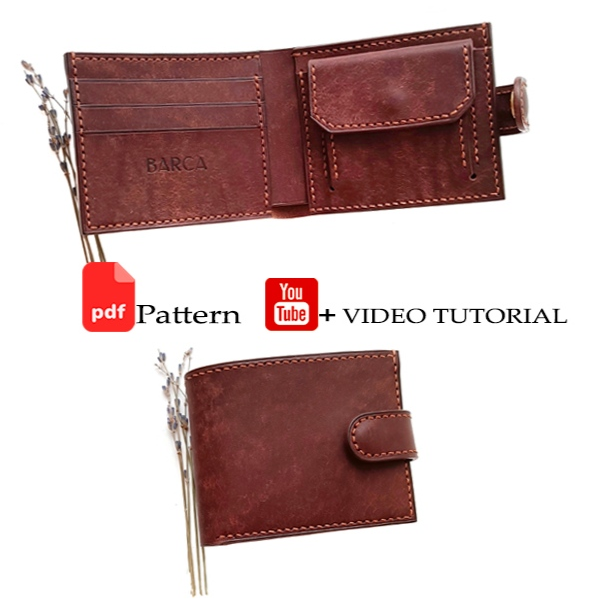 Leather bifold wallet pattern PDF with 4 mm pitch. Hand Wal | Inspire ...