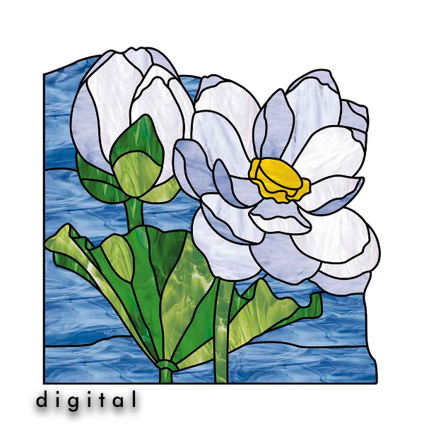 Flower Stained Glass Pattern Lotus - Inspire Uplift