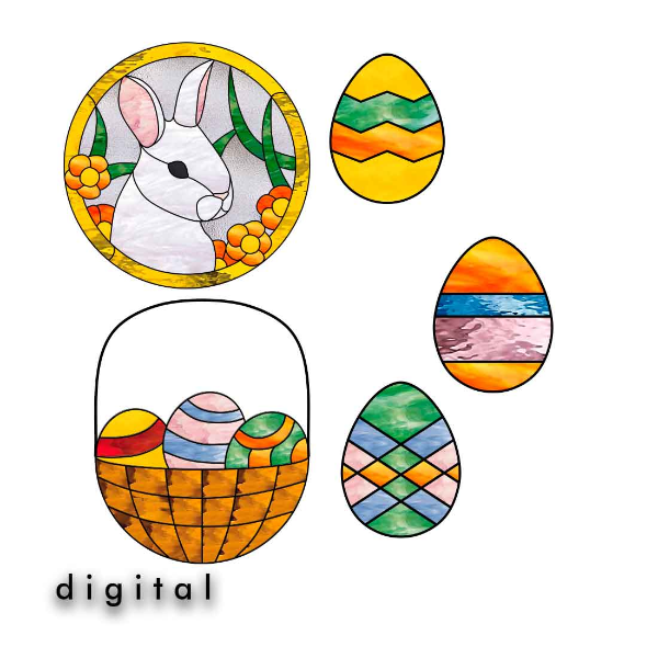 Easter Stained Glass Patterns A Set Of Holiday Patterns - Inspire Uplift
