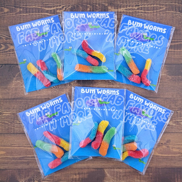 Bluey Inspired Bum Worms Party Favor, Bum Worms Party Favor | Inspire ...
