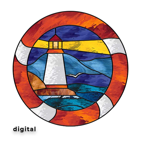 Stained Glass Pattern Pigeon Point Lighthouse | Inspire Uplift