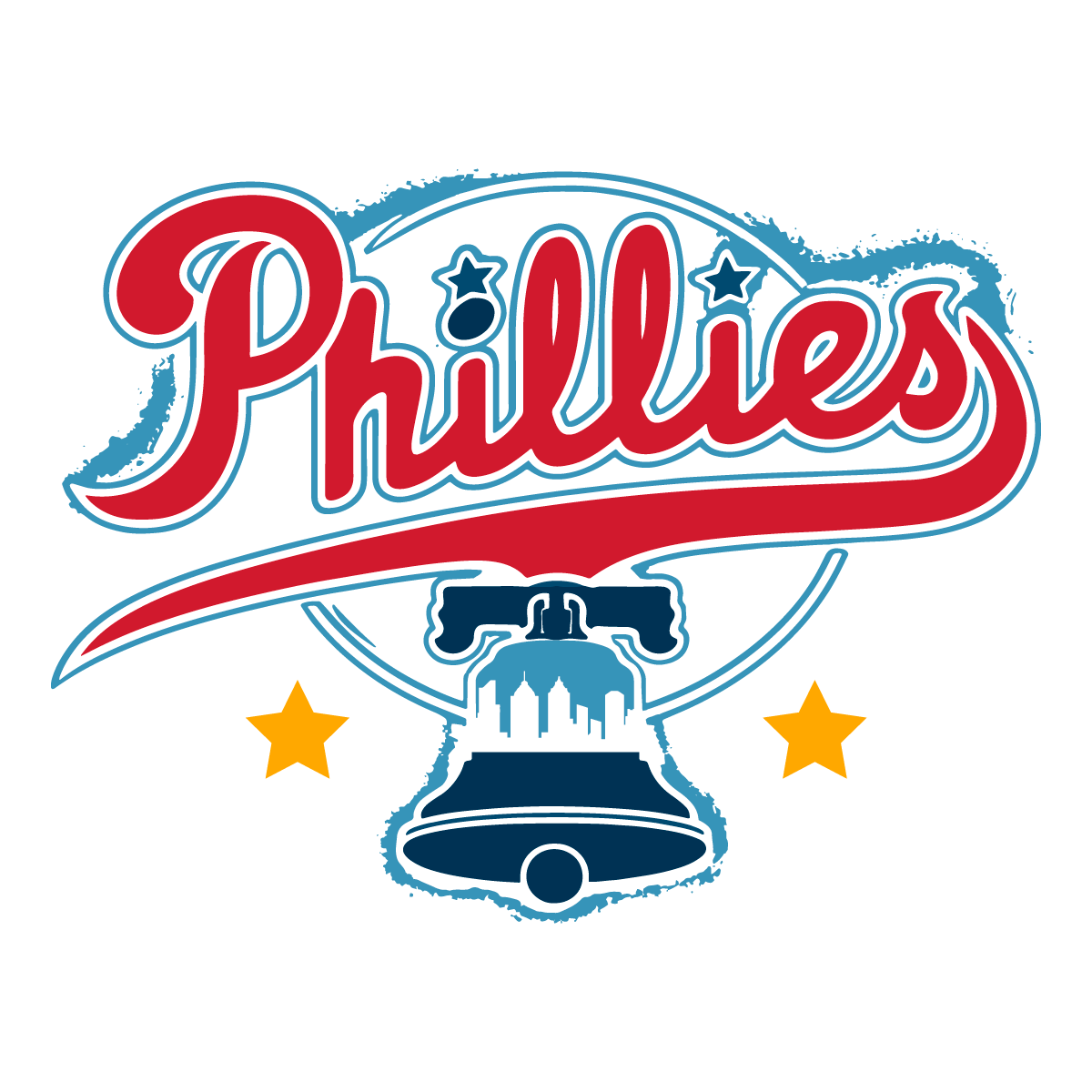 Phillies Baseball Bell Stars Svg Digital Download | Inspire Uplift