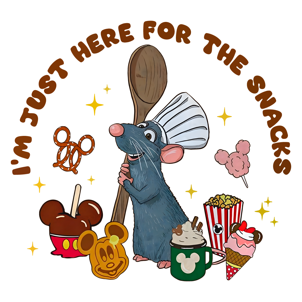 Remy Ratatouille Im Just Here For The Snacks PNG | Inspire Uplift