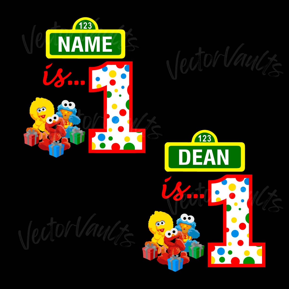 Custom Sesame Street First Birthday PNG Digital Download Fil - Inspire ...