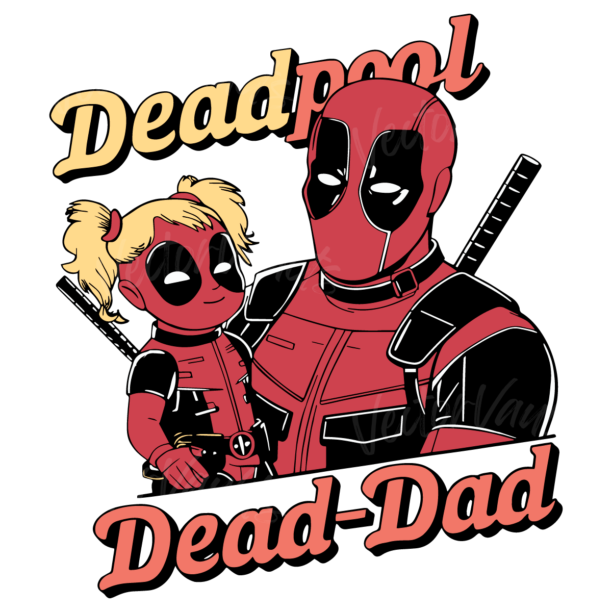 Deadpool Dead Dad And Daughter SVG Digital Download Files | Inspire Uplift
