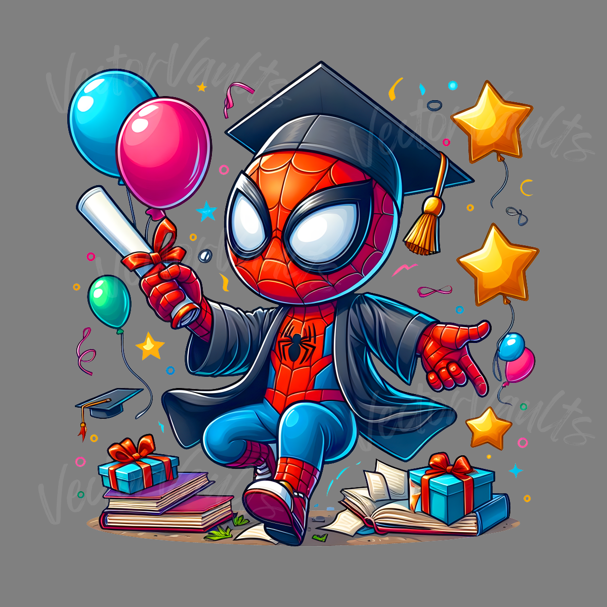 Funny Spiderman Graduation Party PNG Digital Download Files | Inspire ...