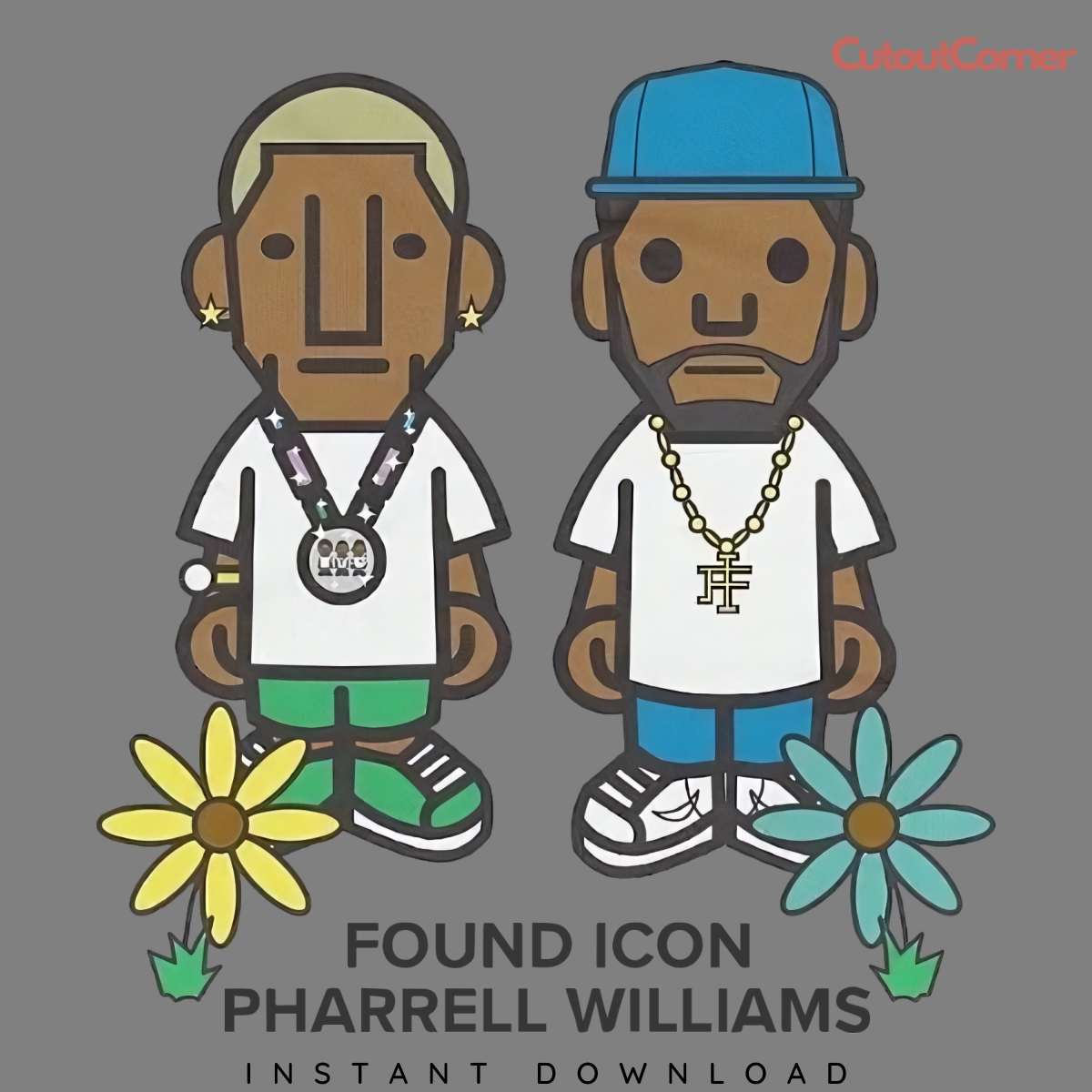 Found Icon Pharrell Williams PNG Digital Download Files | Inspire Uplift