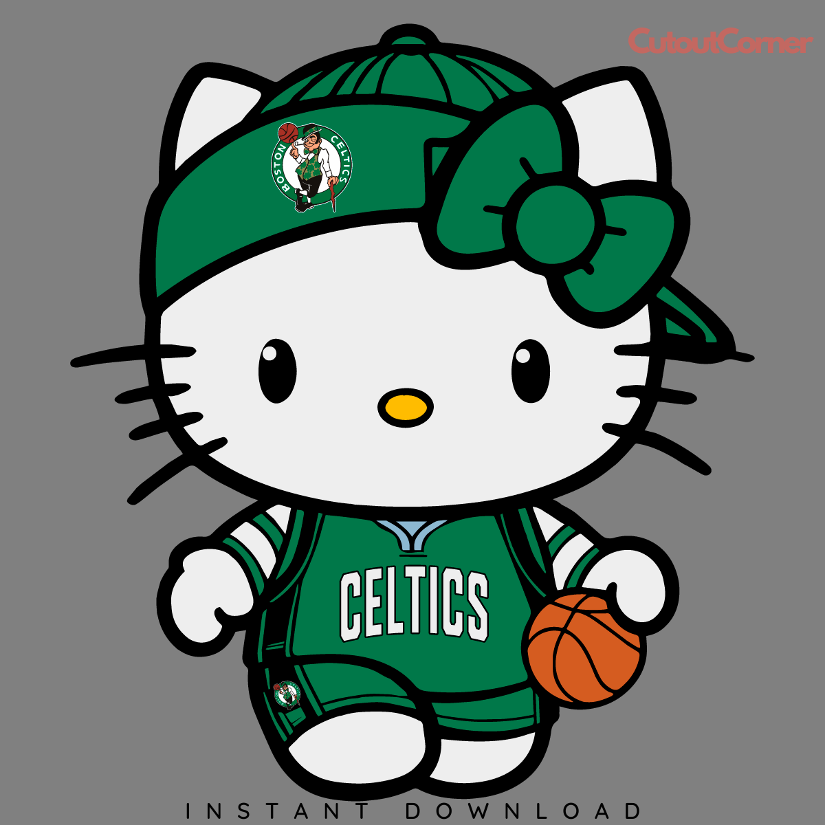Hello Kitty Boston Celtics NBA Basketball SVG | Inspire Uplift