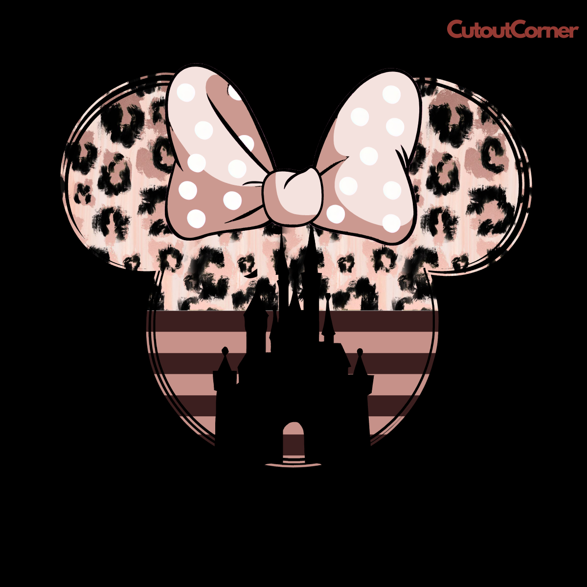 Leopard And Rose Minnie Mouse Png Digital Download Files | Inspire Uplift