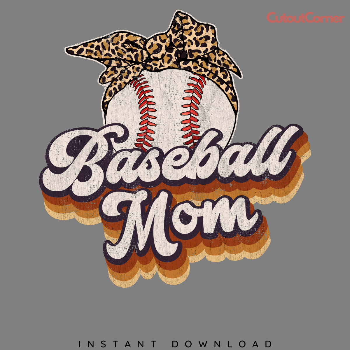 Leopard Baseball Mom Happy Mothers Day PNG | Inspire Uplift