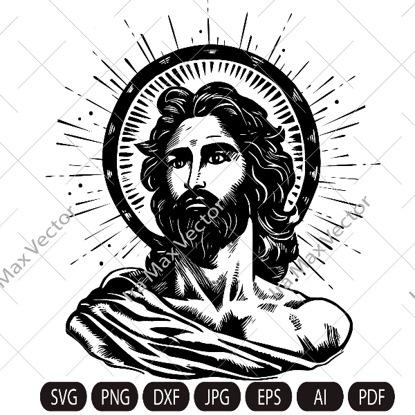 jesus face svg - Inspire Uplift