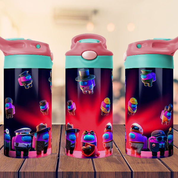 Funny among us Design Tumbler, kids 12oz Flip top Sippy Tumb | Inspire ...