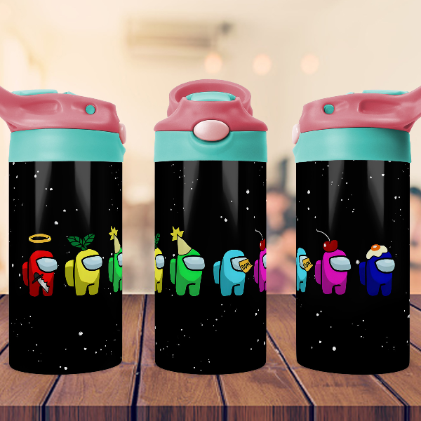 Among us Design Tumbler, kids 12oz Flip top Sippy Tumbler Su | Inspire ...