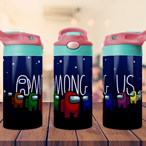 Among us Design Tumbler, Funny kids 12oz Flip top Sippy Tumb | Inspire ...