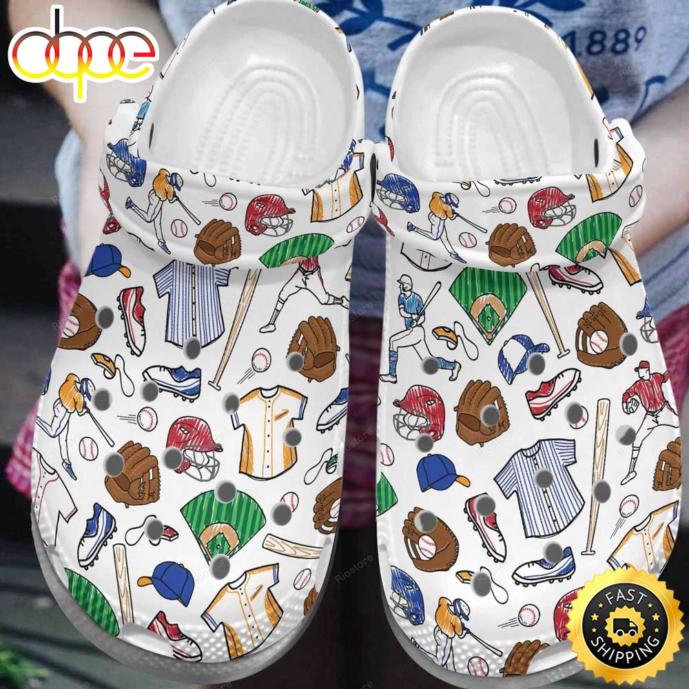 Cartoon Baseball Ball Cap Batter Crocs Clogs Crocband Shoes | Inspire ...