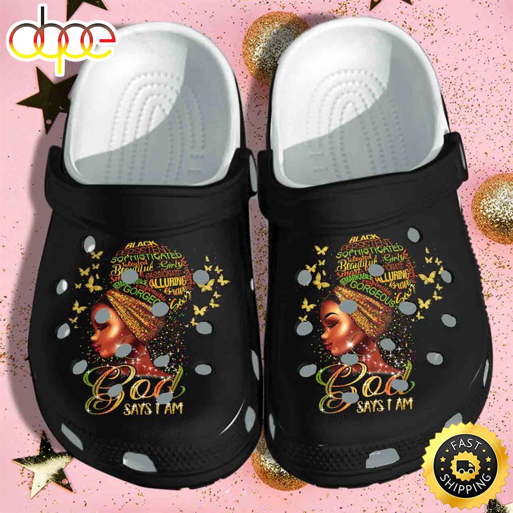 God Says I Am Black Queen Custom Crocs Shoes Clogs Birthday | Inspire ...