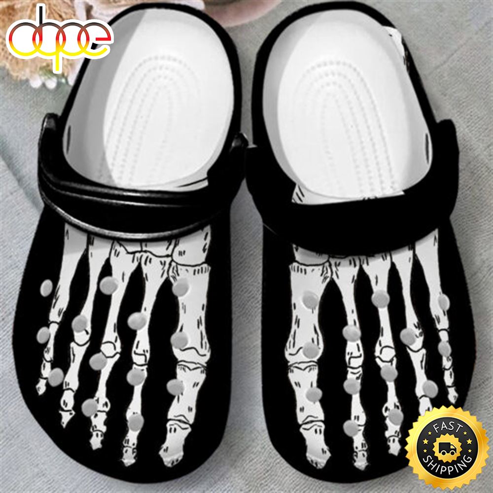 Skeleton Skull Feet White Skull Crocs Shoes | Inspire Uplift