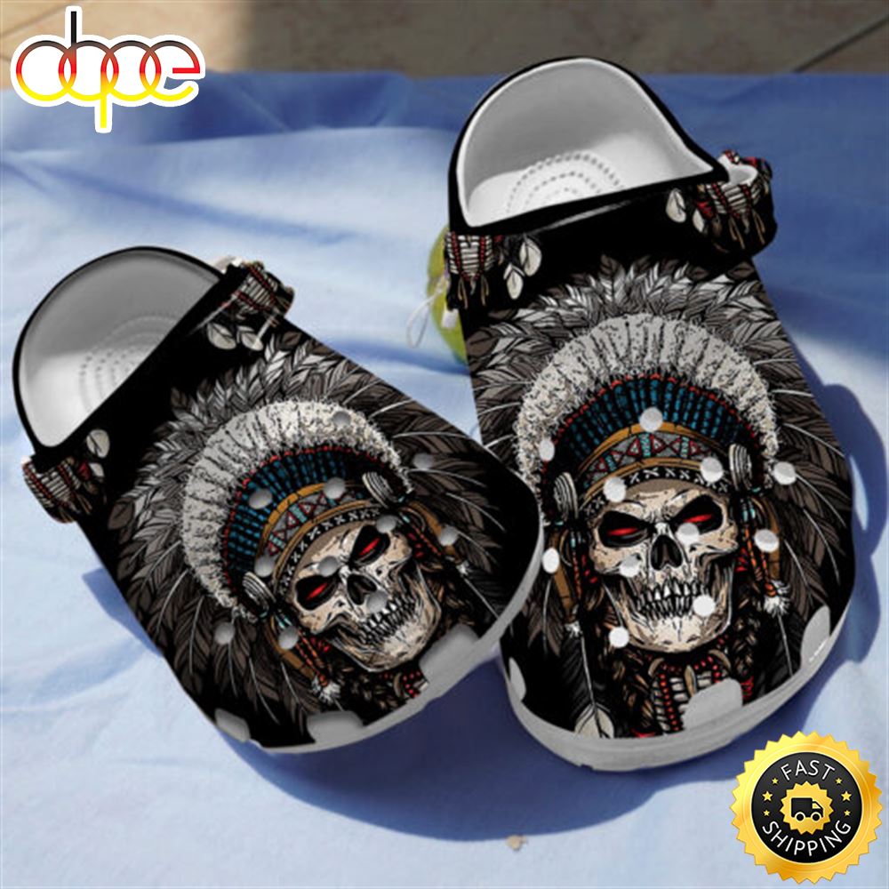 Skull Native American Skull Crocs Shoes | Inspire Uplift