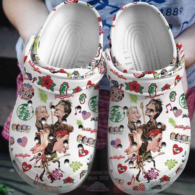 The Rollings Stones Rock Band Crocs Clogs Comfortable Shoes | Inspire ...