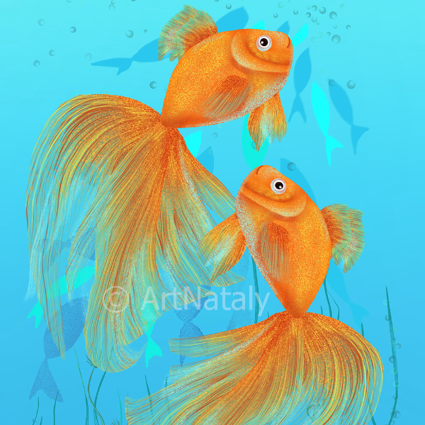 Two Goldfish Art Print | Inspire Uplift