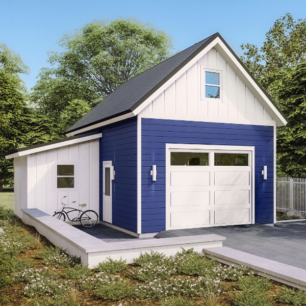 1-Car Garage plan with Storage and Loft, Gable Garage Archit | Inspire ...