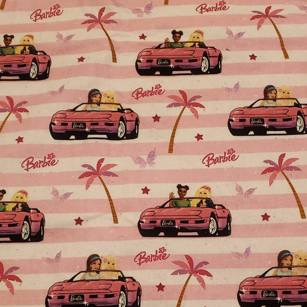 Barbie Pink Striped Corvette, Palm Trees with & Barbie Name, | Inspire ...