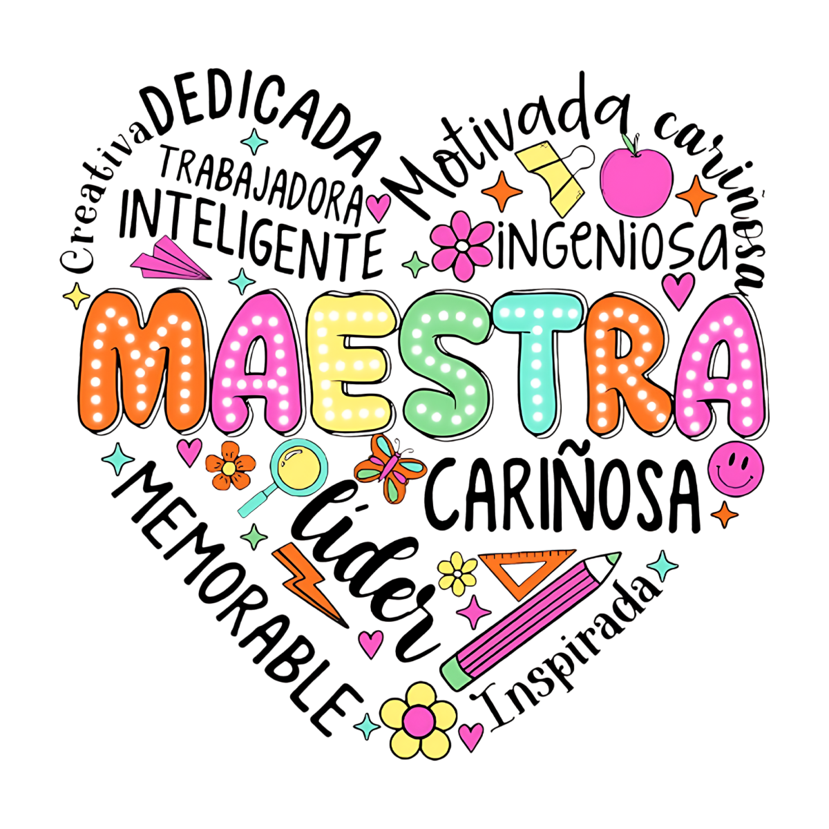 Retro Maestra Word Png Digital Download Files | Inspire Uplift